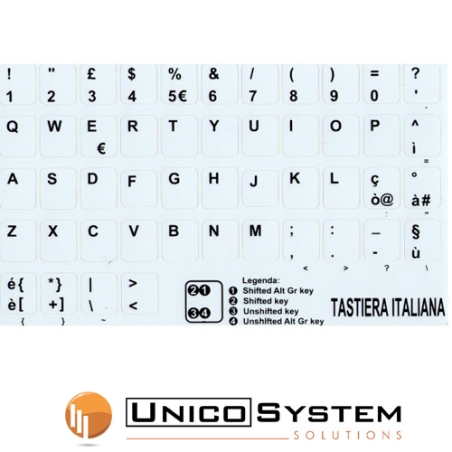 Sticker Tastiera White Italiana Cambio layout